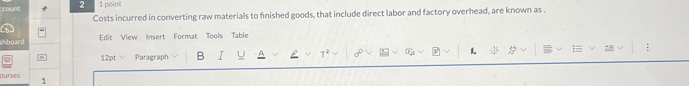 Solved 21 ﻿pointCosts incurred in converting raw materials | Chegg.com