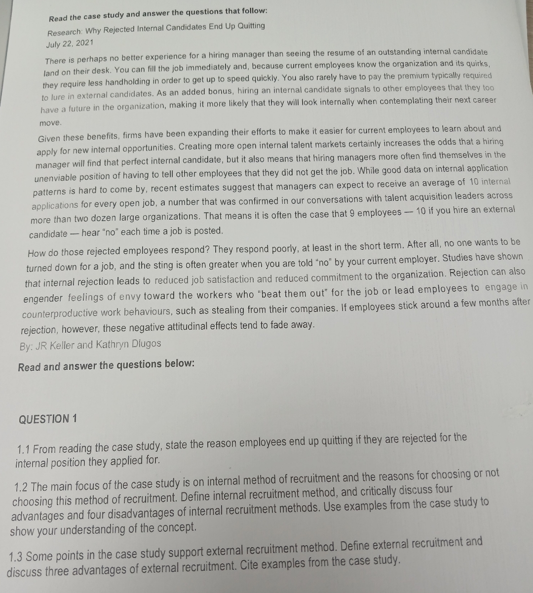 Solved Read the case study and answer the questions that | Chegg.com