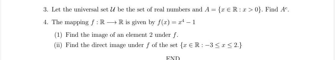 Solved Let the universal set U ﻿be the set of real numbers | Chegg.com