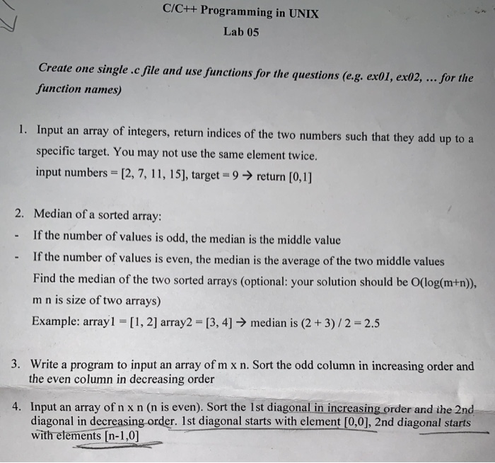 Solved Cc Programming In Unix Lab 05 Create One Singlec 3203