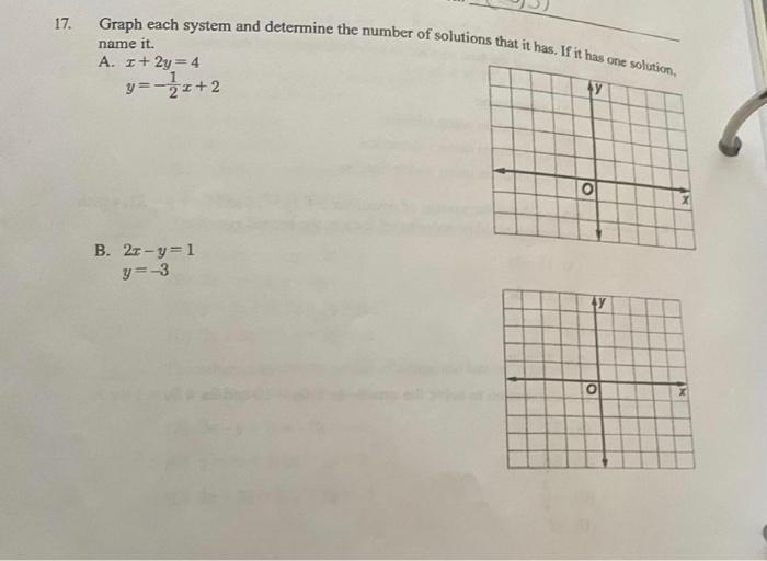 Solved 17. Graph each system and determine the number of | Chegg.com