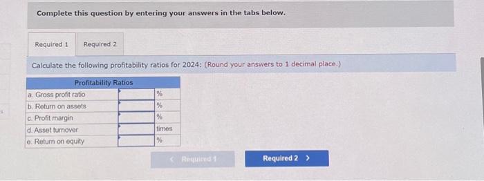 Solved Exercise 12-9 (Algo) Calculate profltability ratios | Chegg.com