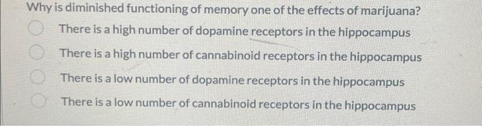 Solved Why is diminished functioning of memory one of the | Chegg.com
