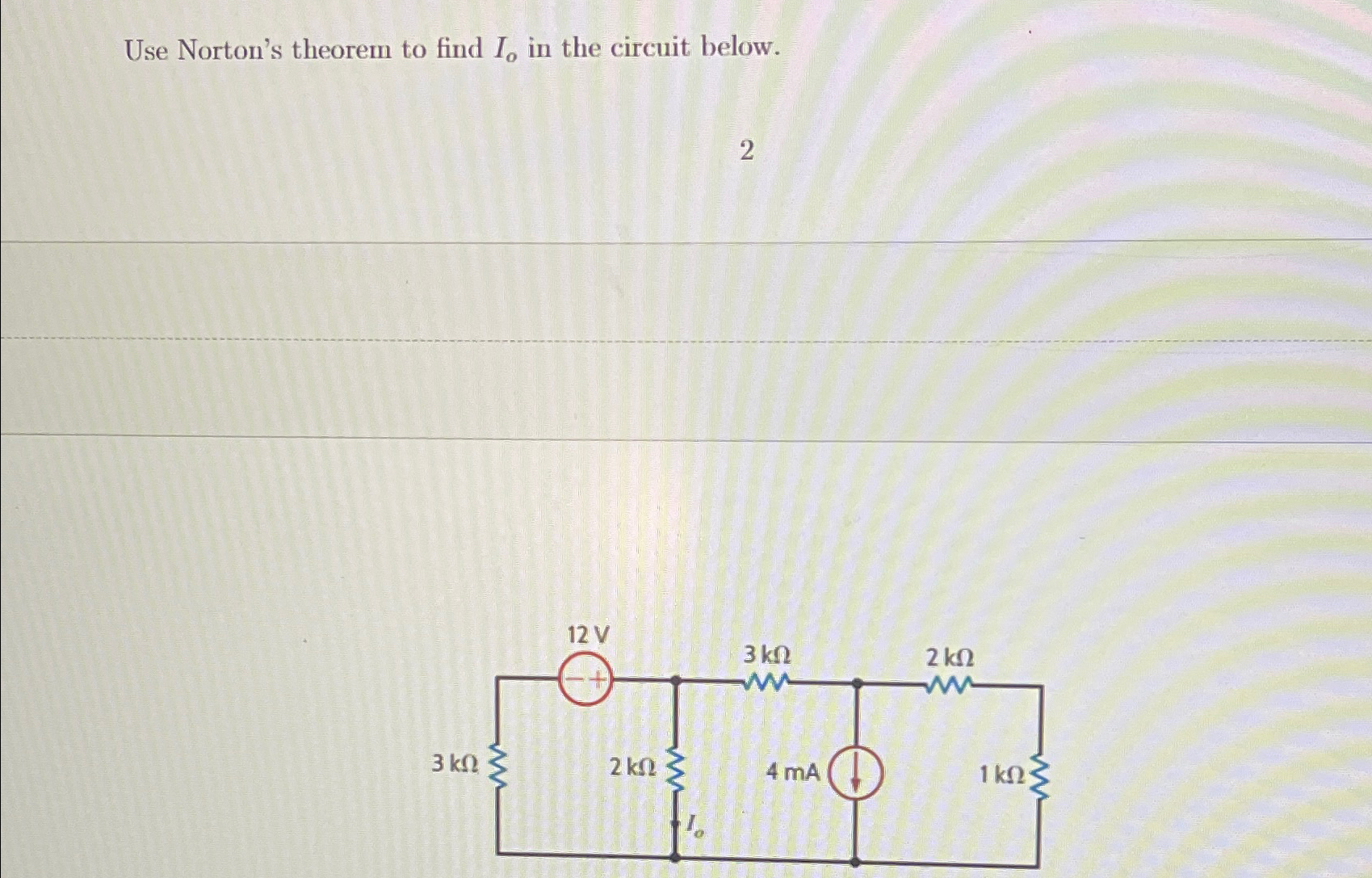 Solved Use Norton's theorem to find Io ﻿in the circuit | Chegg.com