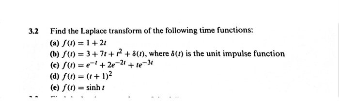 Solved 3.2 Find the Laplace transform of the following time | Chegg.com