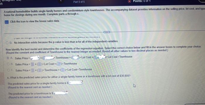 Solved 5) Please help me complete the missing parts. ( part | Chegg.com