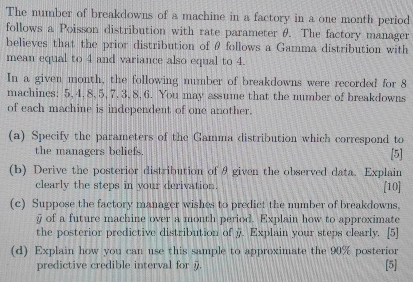 Solved The number of breakdowns of a machine in a factory in | Chegg.com