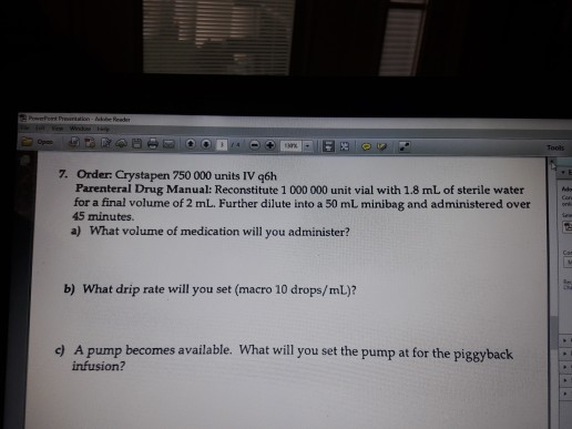 Solved national Tools Ale 7. Order: Crystapen 750 000 units | Chegg.com