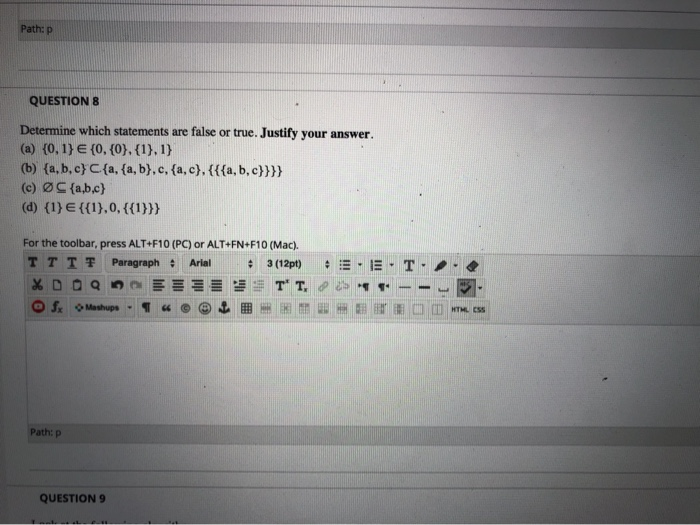 Solved Path: P QUESTION 8 Determine which statements are | Chegg.com Solved Path: P QUESTION 8 Determine which statements are | Chegg.com