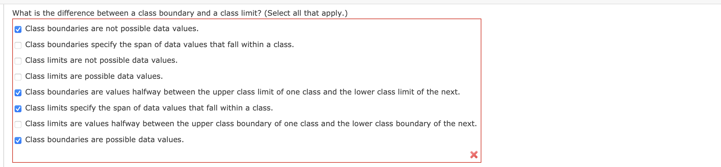Solved What is the difference between a class boundary and a | Chegg.com