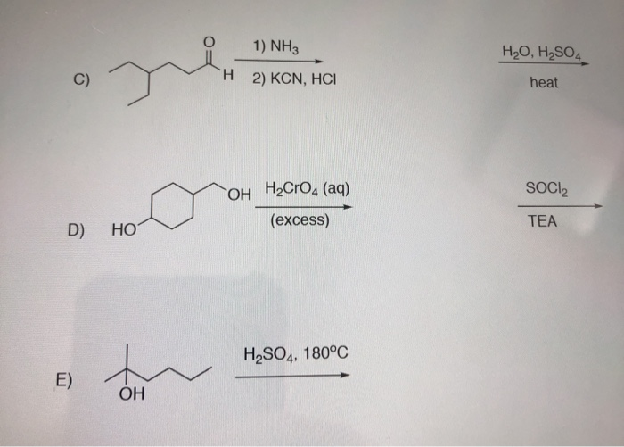Solved HNO3 H2SO4 NaOH, H2O heat 1) NH₃ CH 2) KCN, HỌ 1) | Chegg.com