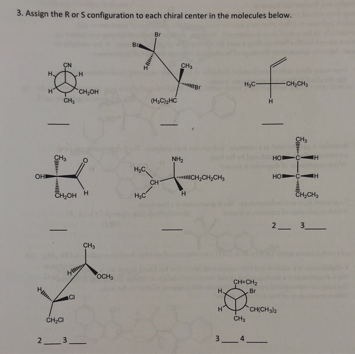 Solved 3. Assign the Ror S configuration to each chiral | Chegg.com