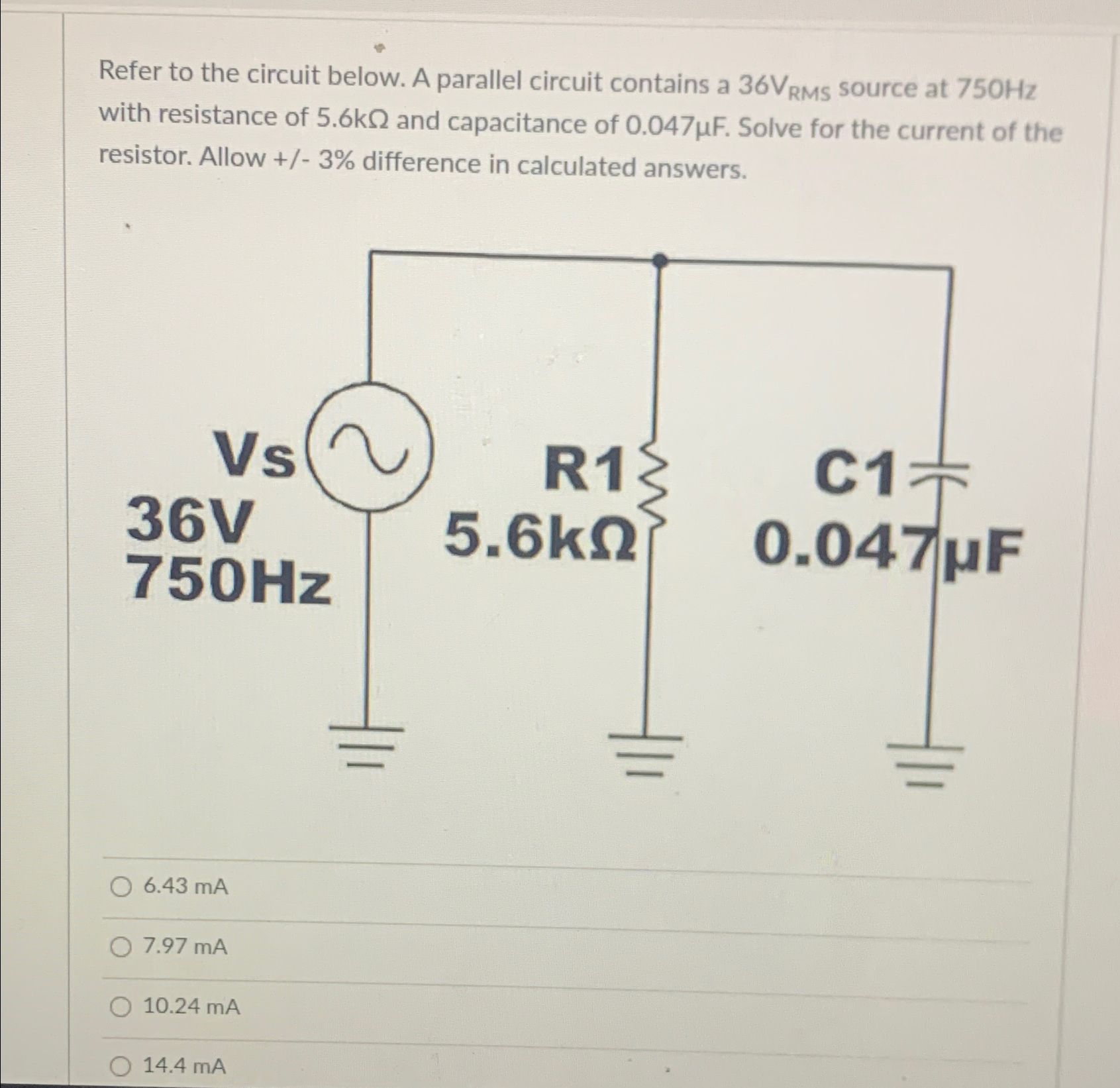 Solved Refer to the circuit below. A parallel circuit | Chegg.com