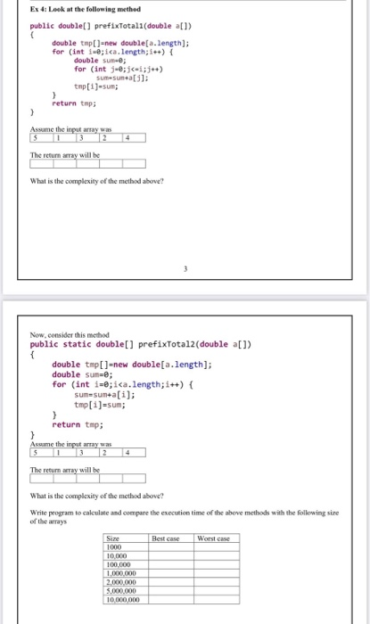 Solved Ex 4: Look at the following method public double[] | Chegg.com