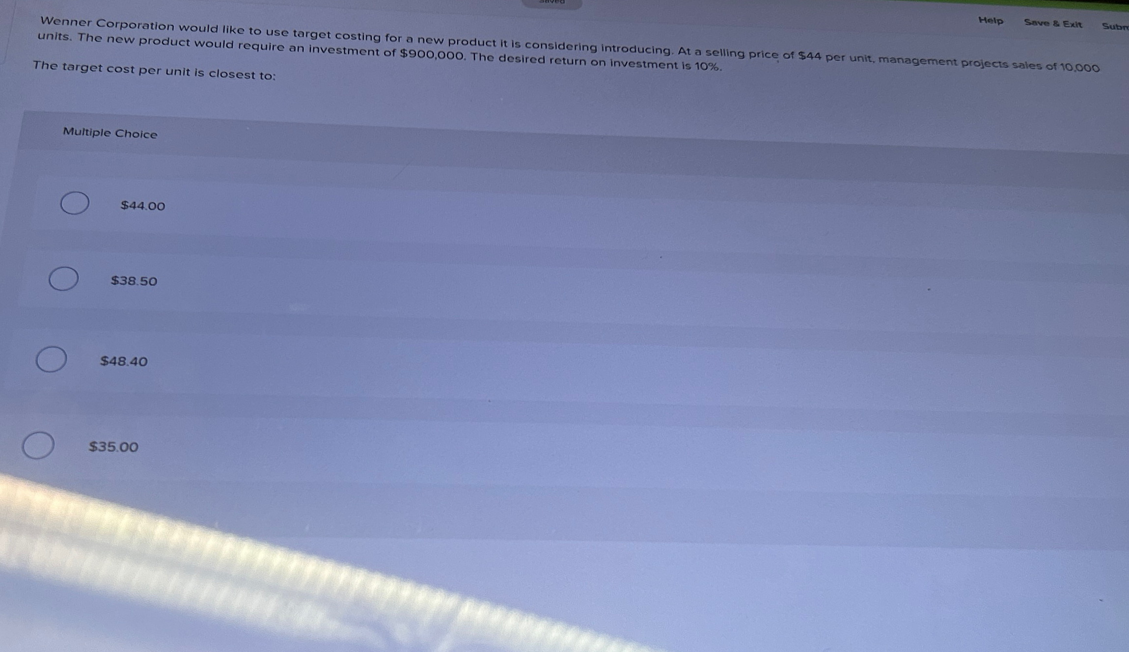 Solved Wenner Corporation would like to use target costing | Chegg.com