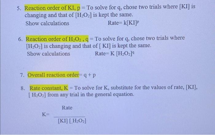 Solved DATA SHEET: Concentration of H2O2:0.1M Concentration | Chegg.com