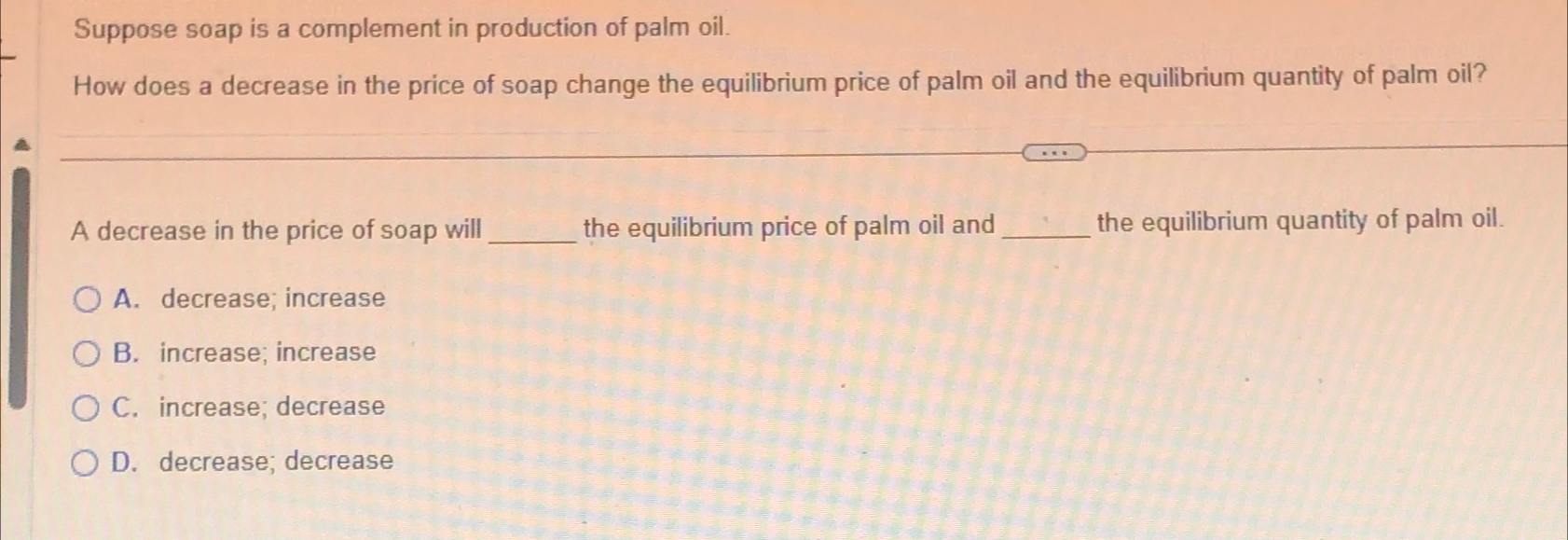 Solved Suppose soap is a complement in production of palm | Chegg.com