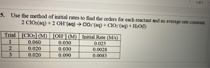 Solved what is the average rate constant? (calculate the | Chegg.com