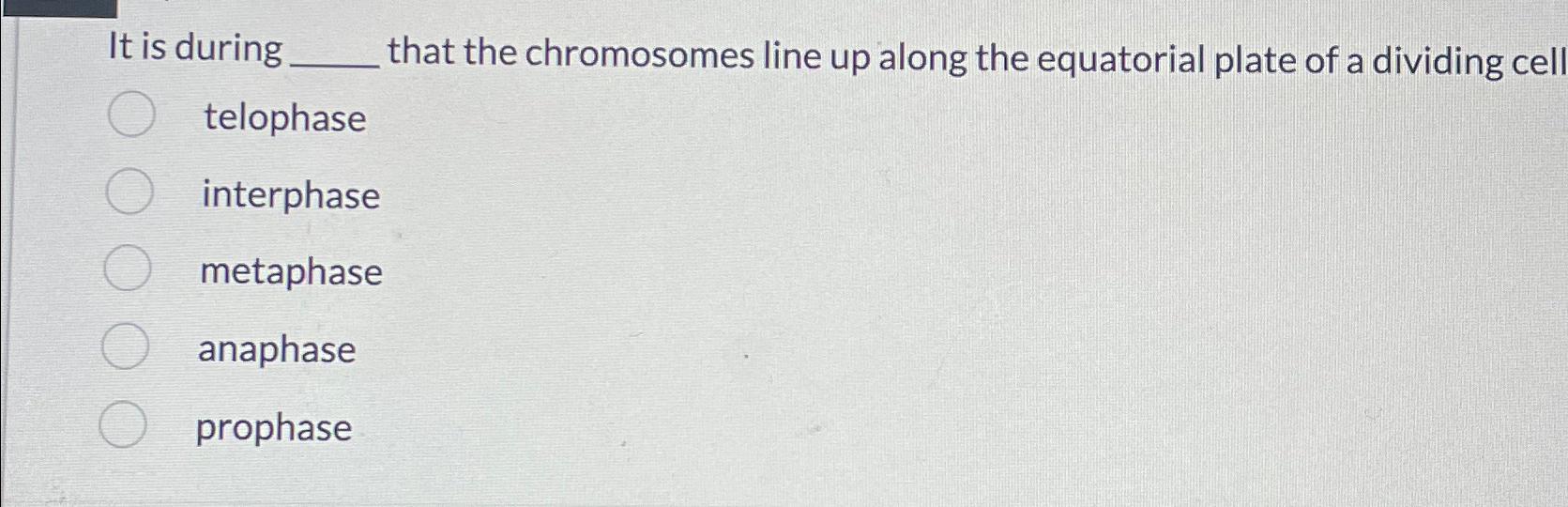 Solved It is during that the chromosomes line up along the | Chegg.com