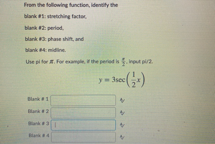Solved From the following function, identify the blank #1: | Chegg.com