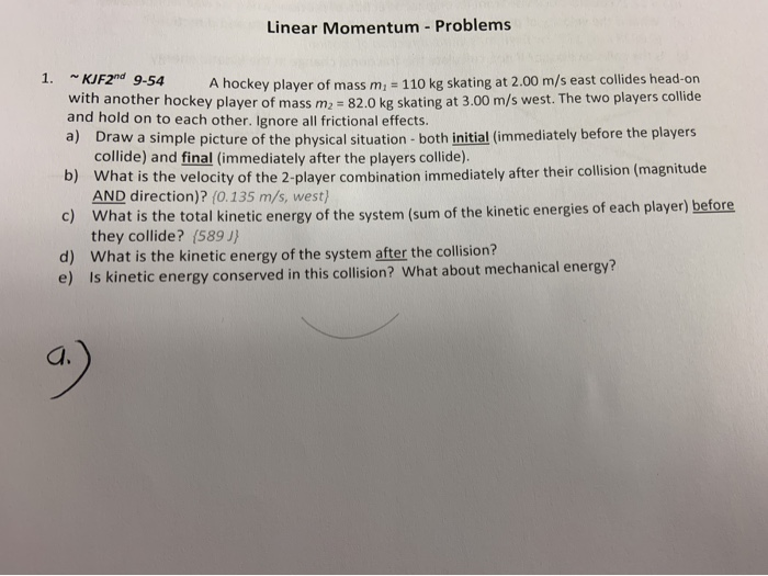 Solved Linear Momentum - Problems 1. KJF2nd 9-54 4-54 A | Chegg.com