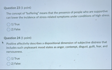 Solved Question 23 (1 ﻿point)The concept of "buffering" | Chegg.com