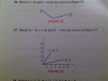 Solved Sketch v + w and v = w for the vector in Figure 22. | Chegg.com
