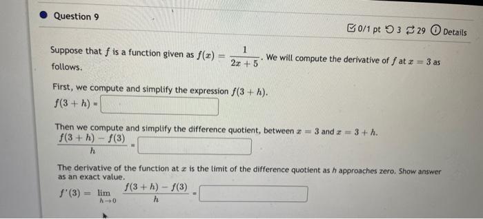 Solved Suppose that f is a function given as f(x)=2x+51. We | Chegg.com