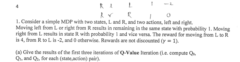 Solved 4Consider a simple MDP with two states, L ﻿and R, | Chegg.com