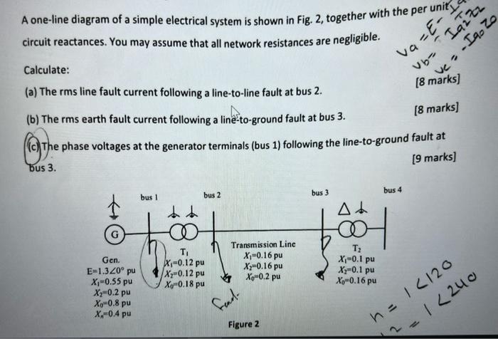 Solved A one-line diagram of a simple electrical system is | Chegg.com