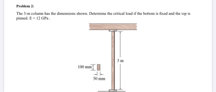 Solved Problem 2: The 3-m column has the dimensions shown. | Chegg.com