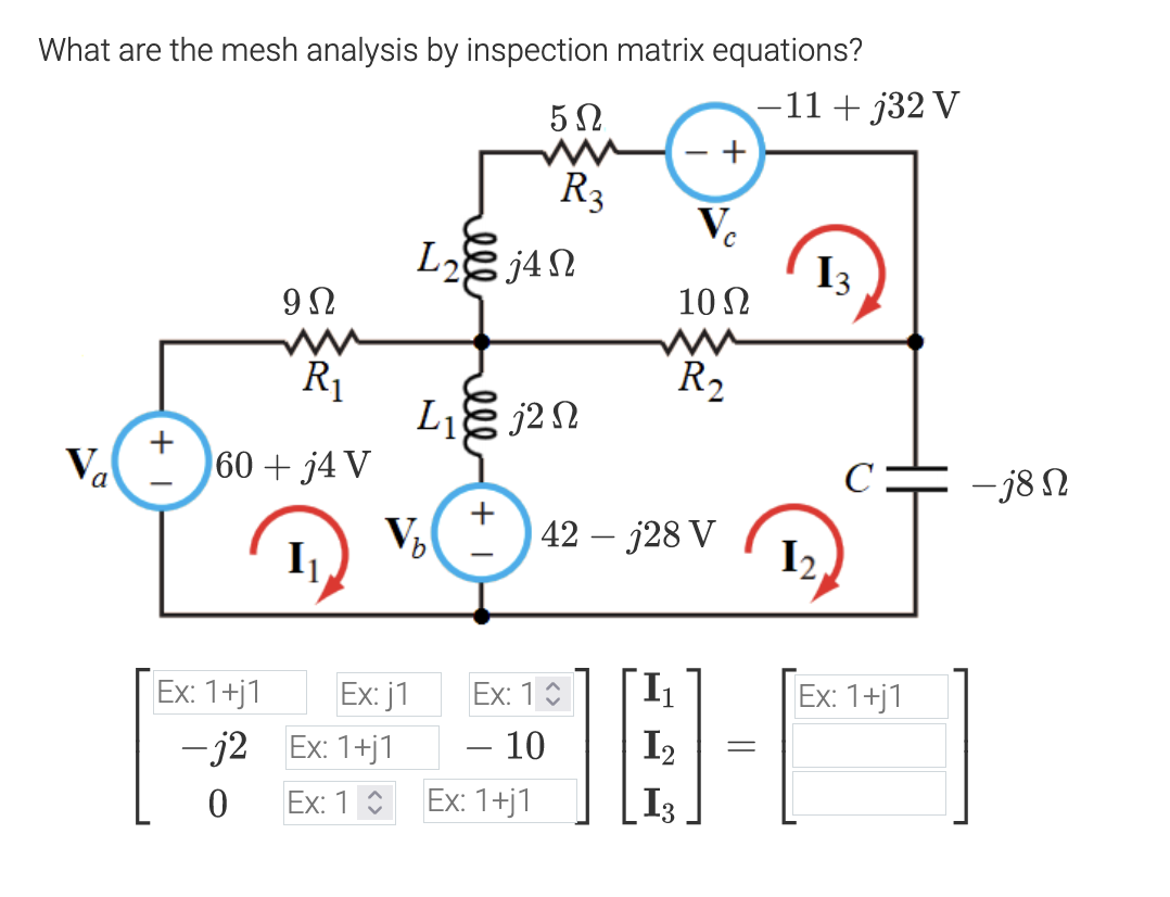Solved What are the mesh analysis by inspection matrix | Chegg.com