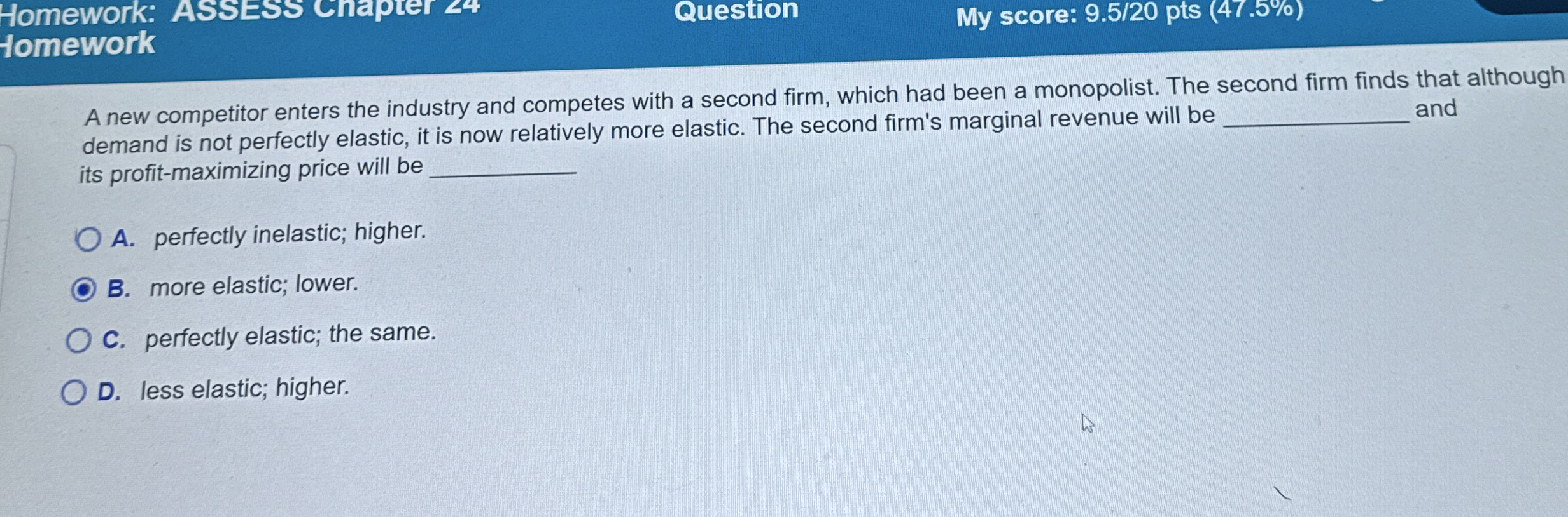Solved Homework: ASSESS Cnapter &4QuestionMy score: 9.5/20 | Chegg.com Solved Homework: ASSESS Cnapter &4QuestionMy score: 9.5/20 | Chegg.com
