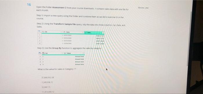 16 Open the folder Assessment from your course | Chegg.com