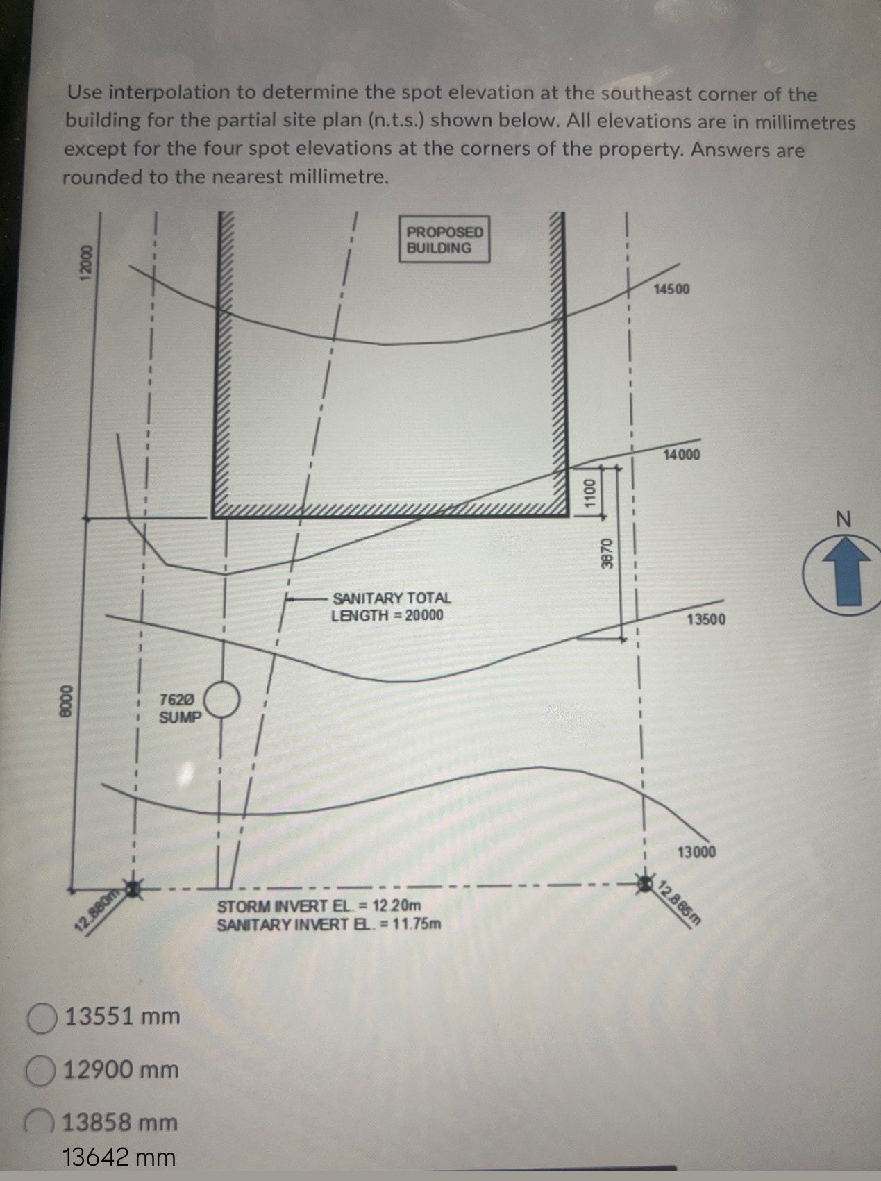 Solved Use interpolation to determine the spot elevation at | Chegg.com