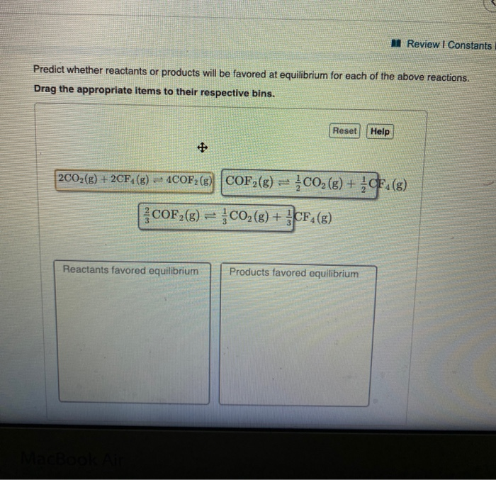 Solved Review | Constants Predict whether reactants or | Chegg.com