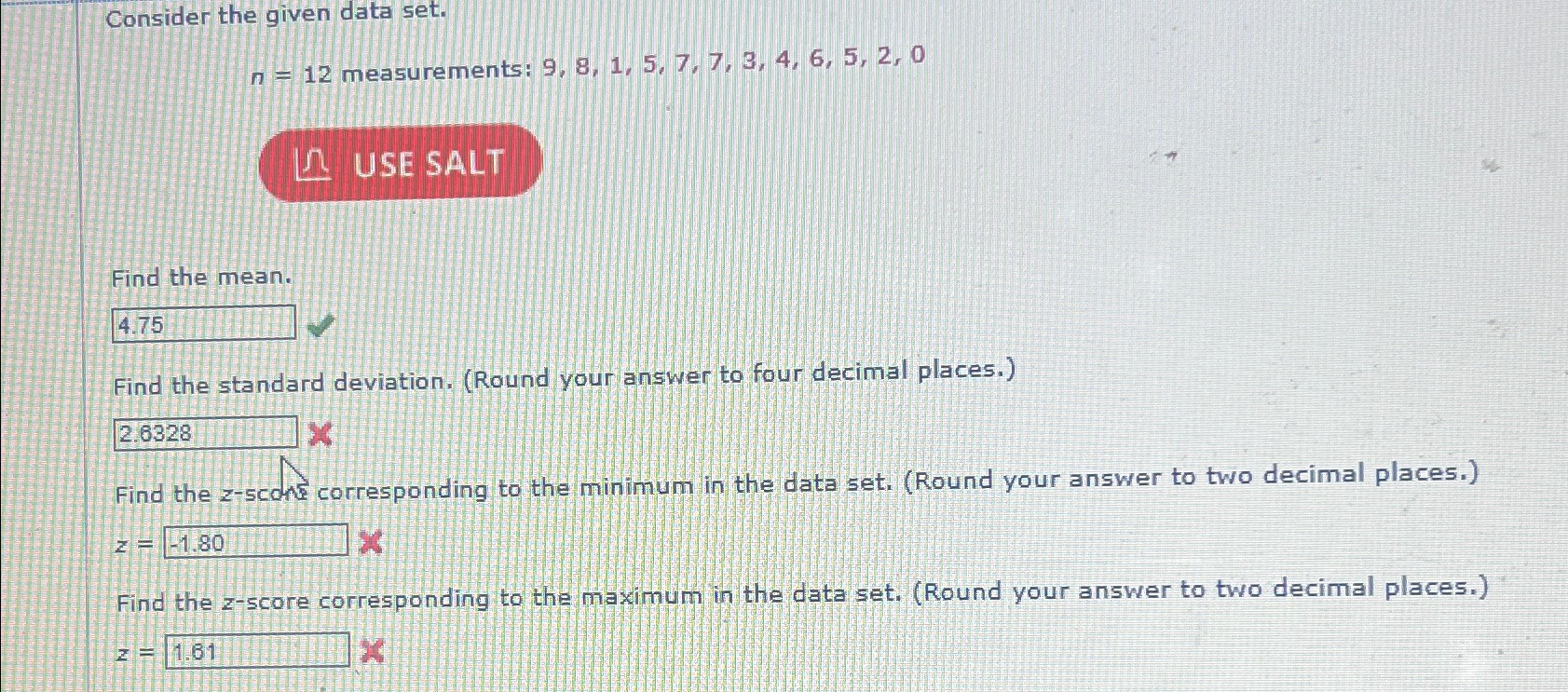 Solved Consider the given data set.n=12 ﻿measurements: | Chegg.com