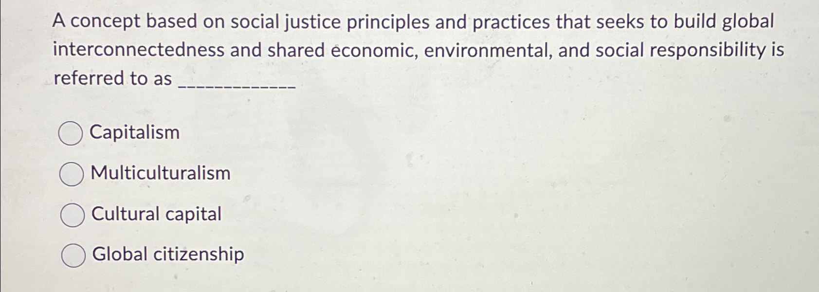 Solved A concept based on social justice principles and | Chegg.com