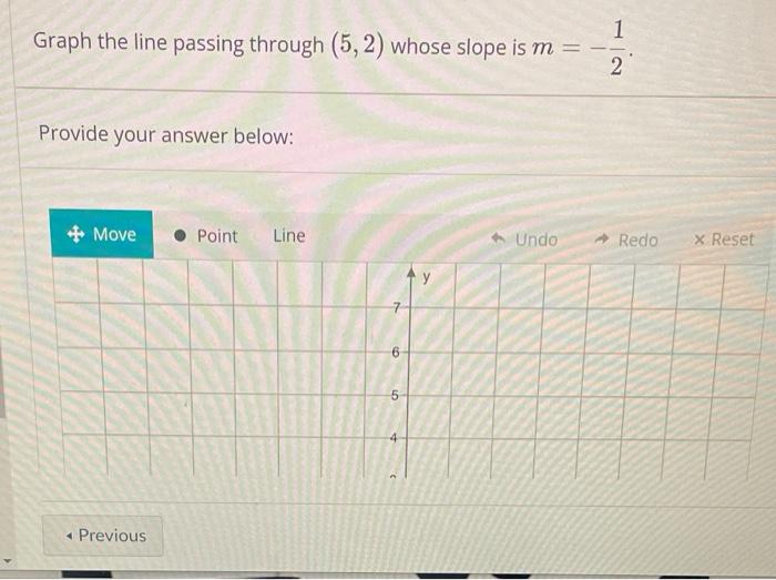 Solved Graph the line passing through (5,2) whose slope is | Chegg.com