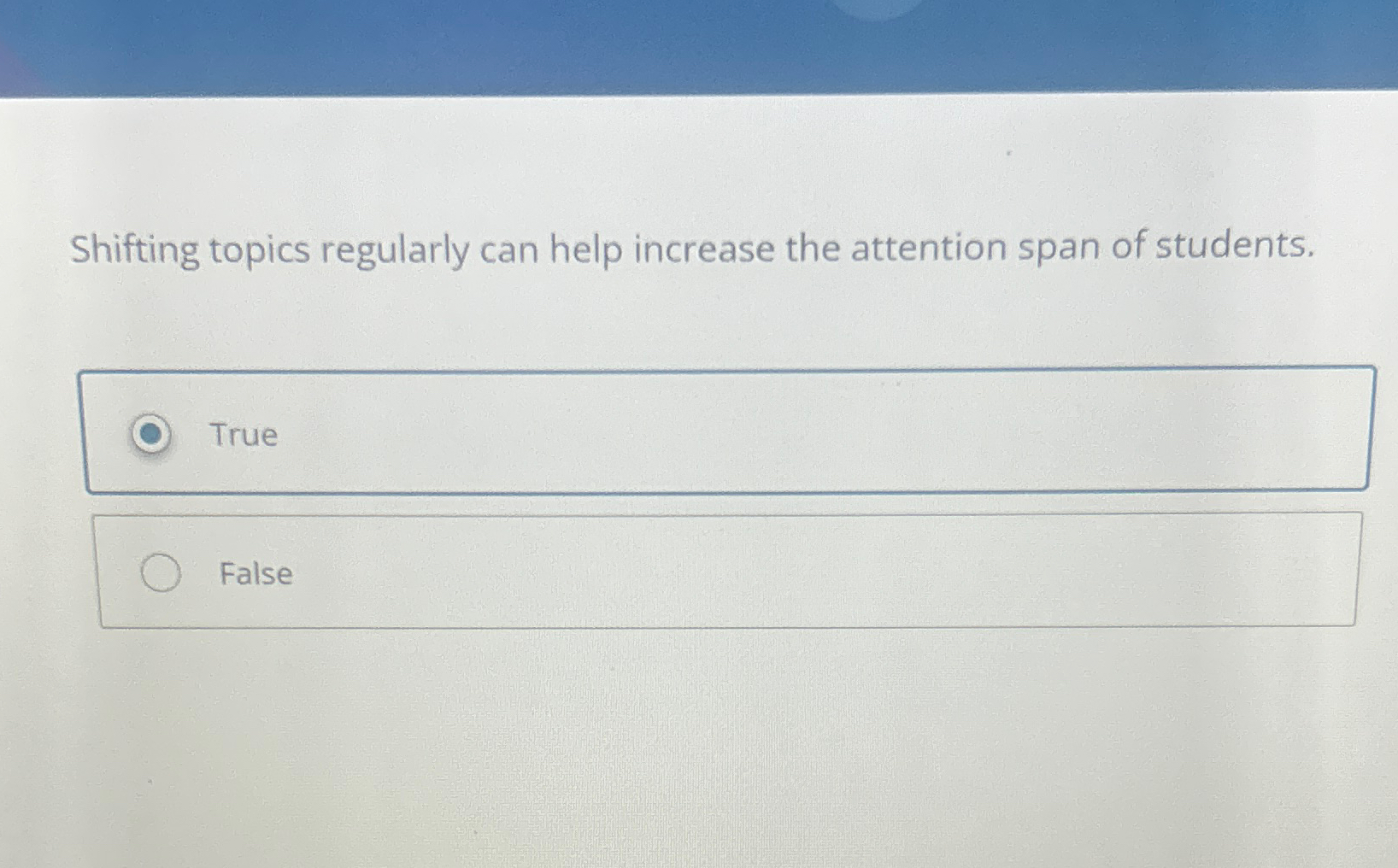 Solved Shifting topics regularly can help increase the | Chegg.com