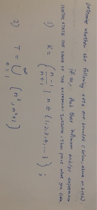 Solved Determine whether the following sets are bounded | Chegg.com