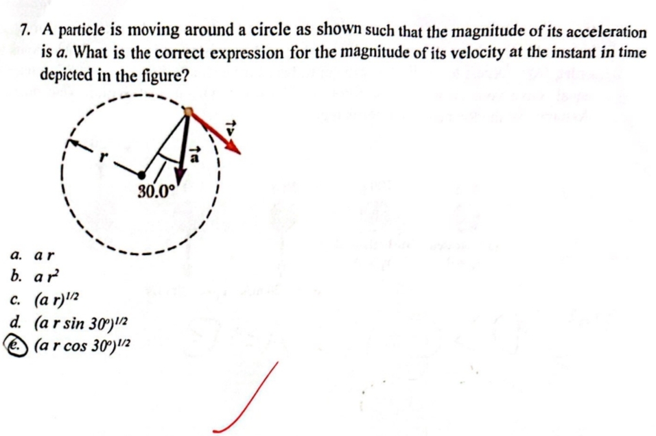 Solved A particle is moving around a circle as shown such | Chegg.com
