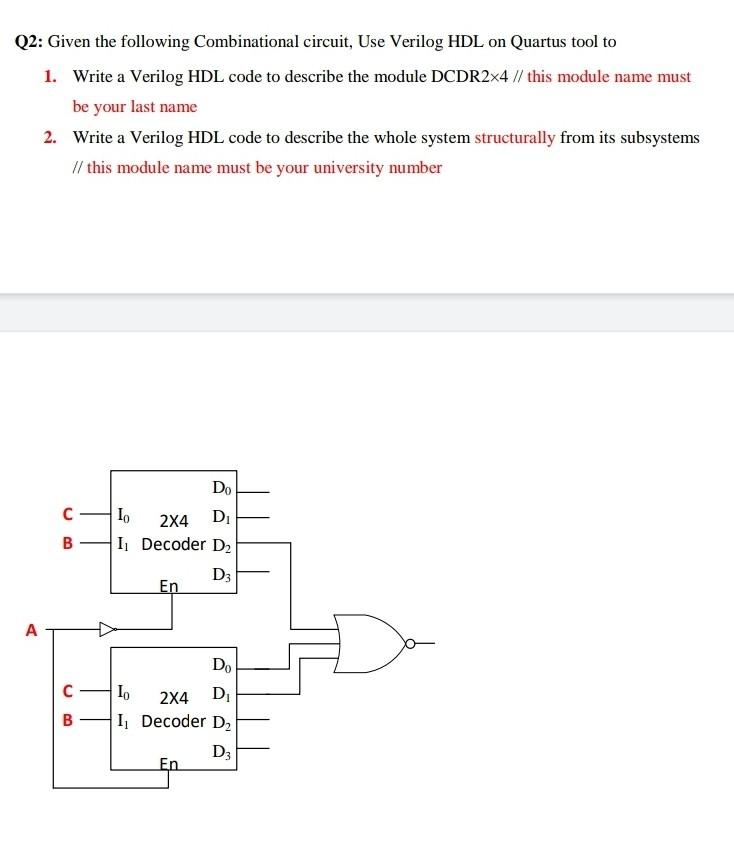 Solved Q2: Given the following Combinational circuit, Use | Chegg.com
