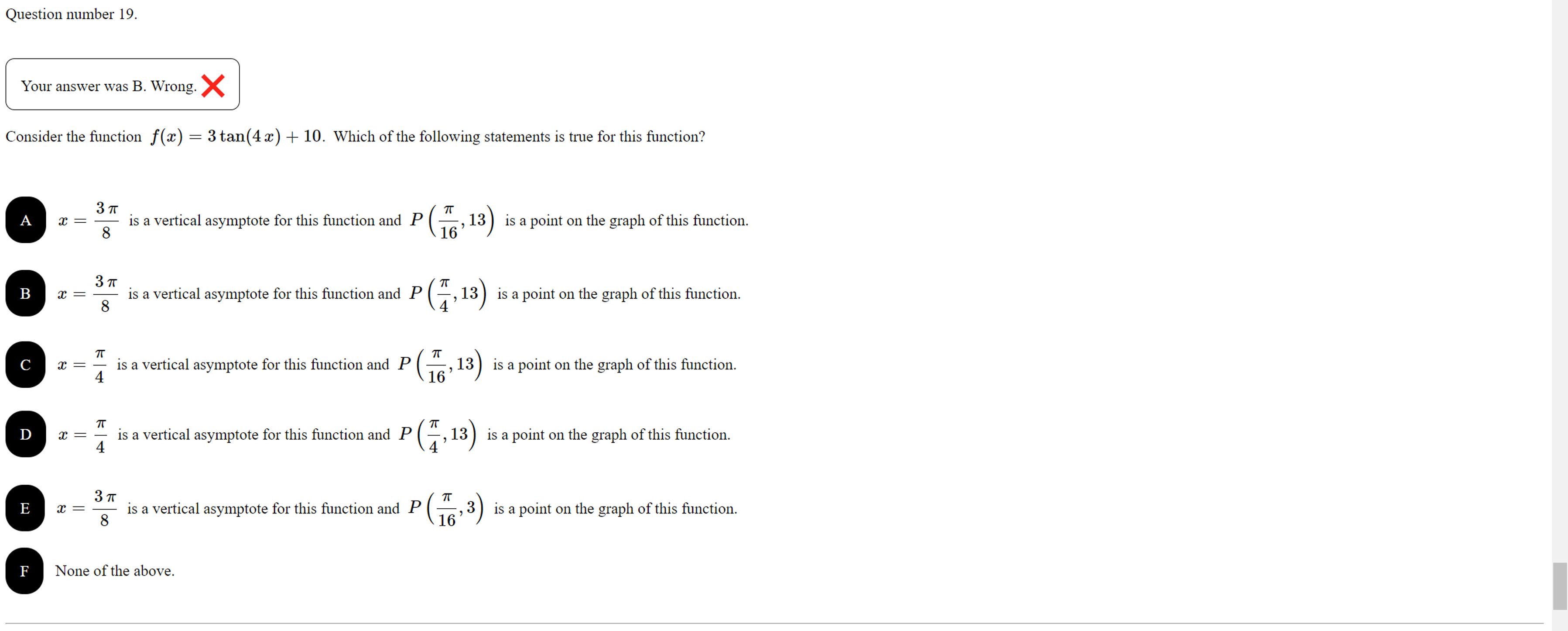 Solved Question number 19.Your answer was B. ﻿Wrong.Consider | Chegg.com
