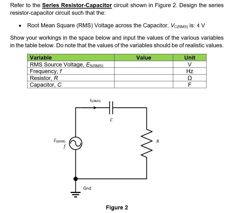 Solved Refer to the Series Resistor-Capacitor circuit shown | Chegg.com