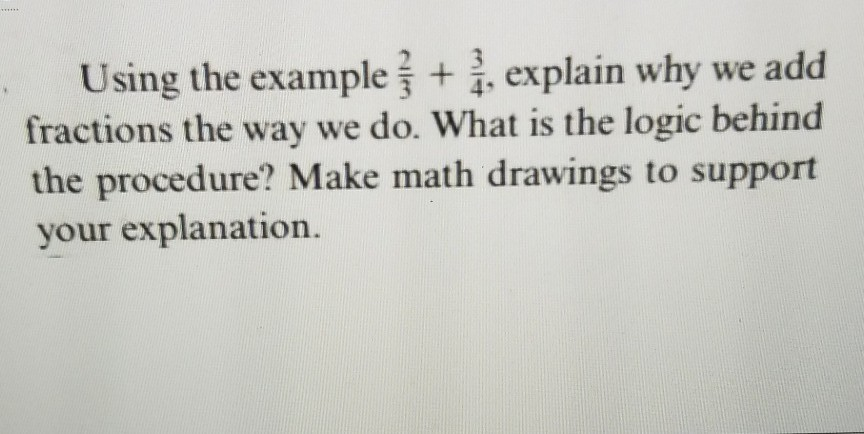 Solved Using the example { + , explain why we add fractions | Chegg.com