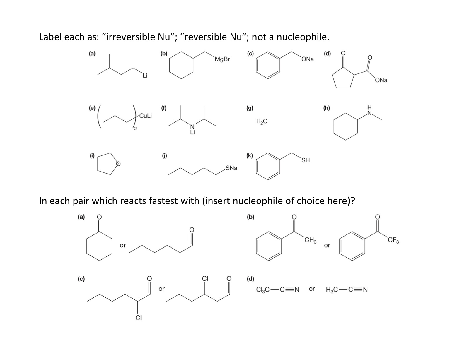 Solved Label each as: "irreversible Nu"; "reversible Nu"; | Chegg.com