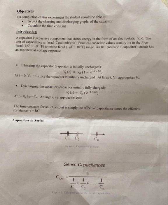 Solved Results and Discussion- Draw the charging graph using | Chegg.com