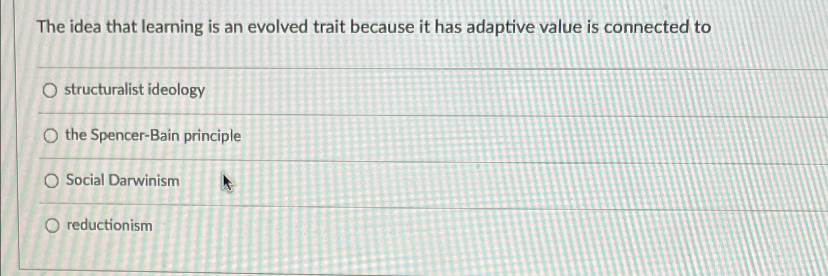 Solved The idea that learning is an evolved trait because it | Chegg.com
