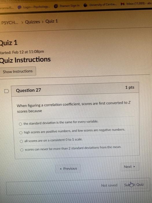 Solved MInbox (11889) - abt. Login - Psychology.. Pearson | Chegg.com